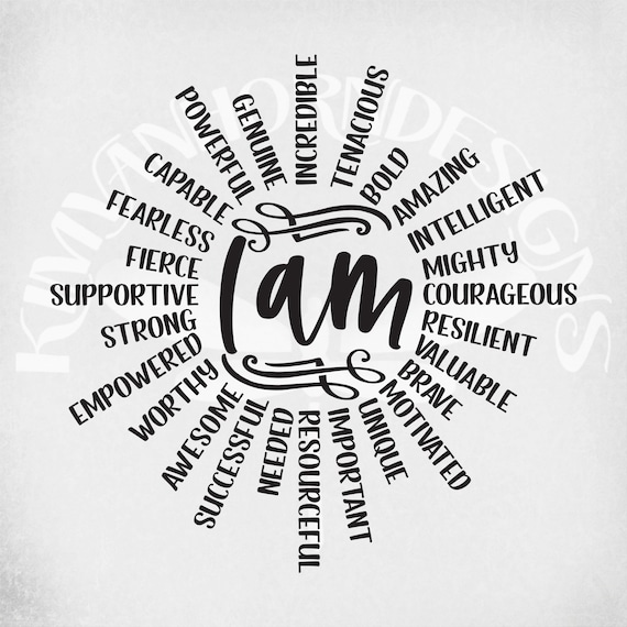 Affirming Words Svg I Am-affirmation Sun Positive Words Svg - Etsy ...