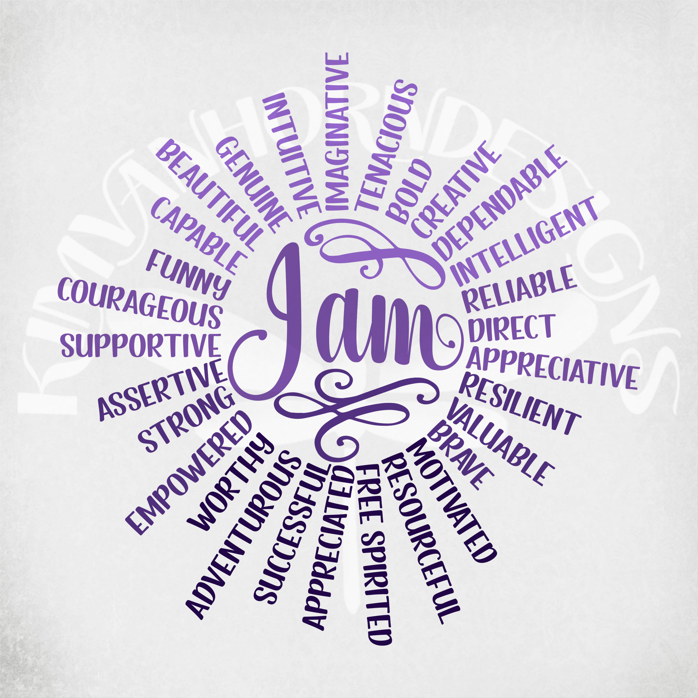 Affirming Words Svg I Am-affirmation Sun Positive Words Svg - Etsy