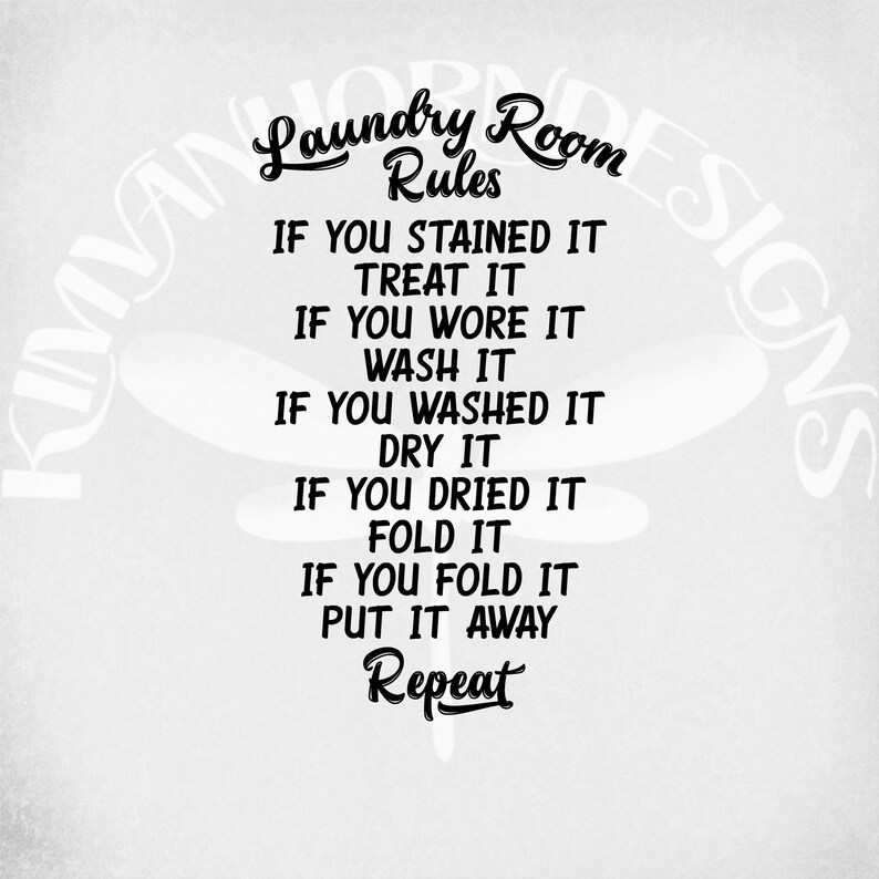 Laundry Svg, Laundry Room Rules Svg, Dxf, Png and Printable Jpeg for ...