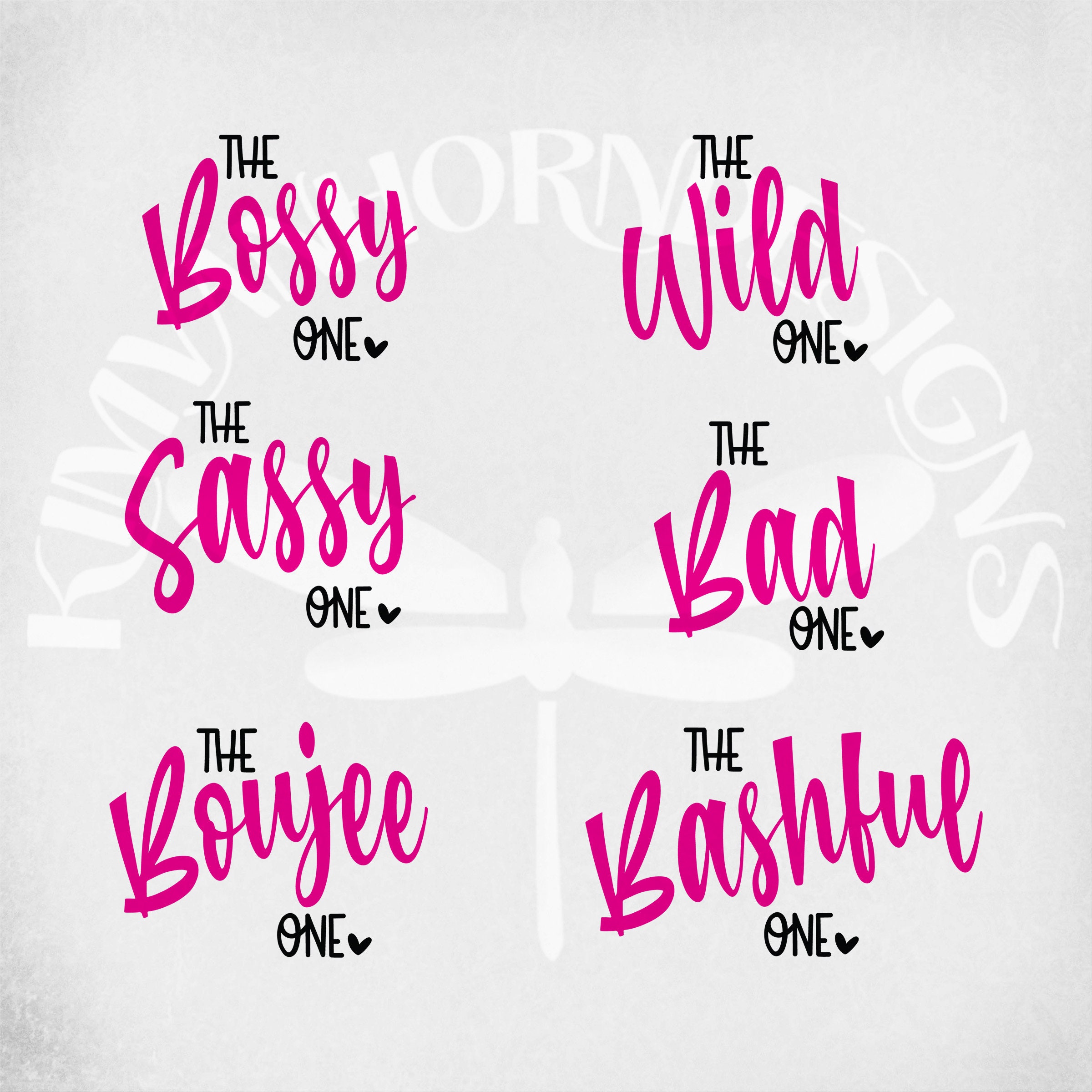 Matching Best Friends Svg and Dxf Cut Files ONLY, the Bossy, Wild, Bashful, Sassy, Bad, & Boujee ...