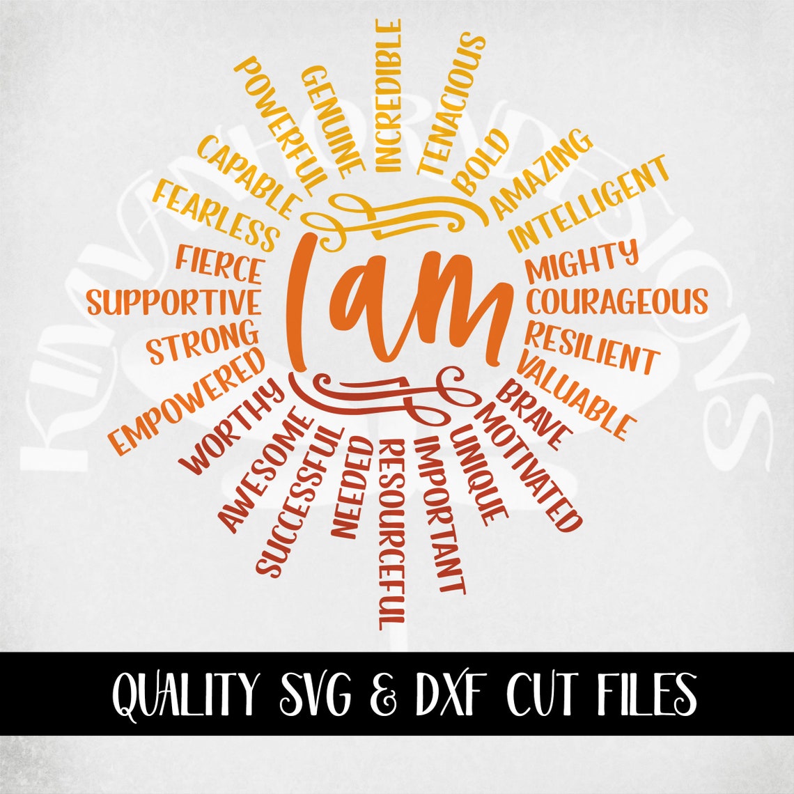 Affirming Words Svg I Am-affirmation Sun Positive Words Svg - Etsy
