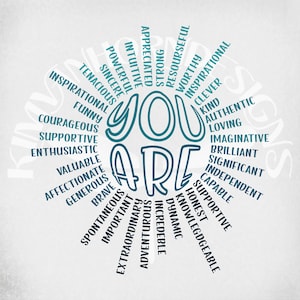 Affirmation Sun in Teal Ombre Colors, 4 Layer Svg and Dxf Cut Files ...