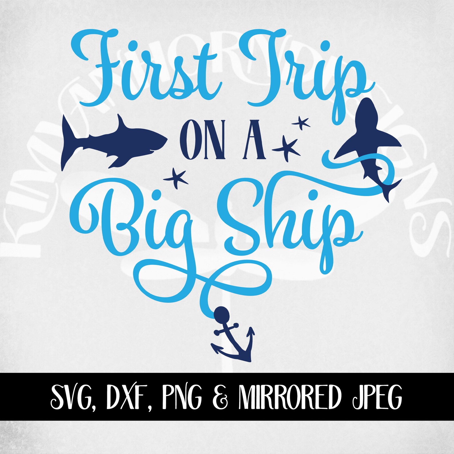First Cruise Svg With Sharks, First Trip on A Big Ship, Cut Files for ...