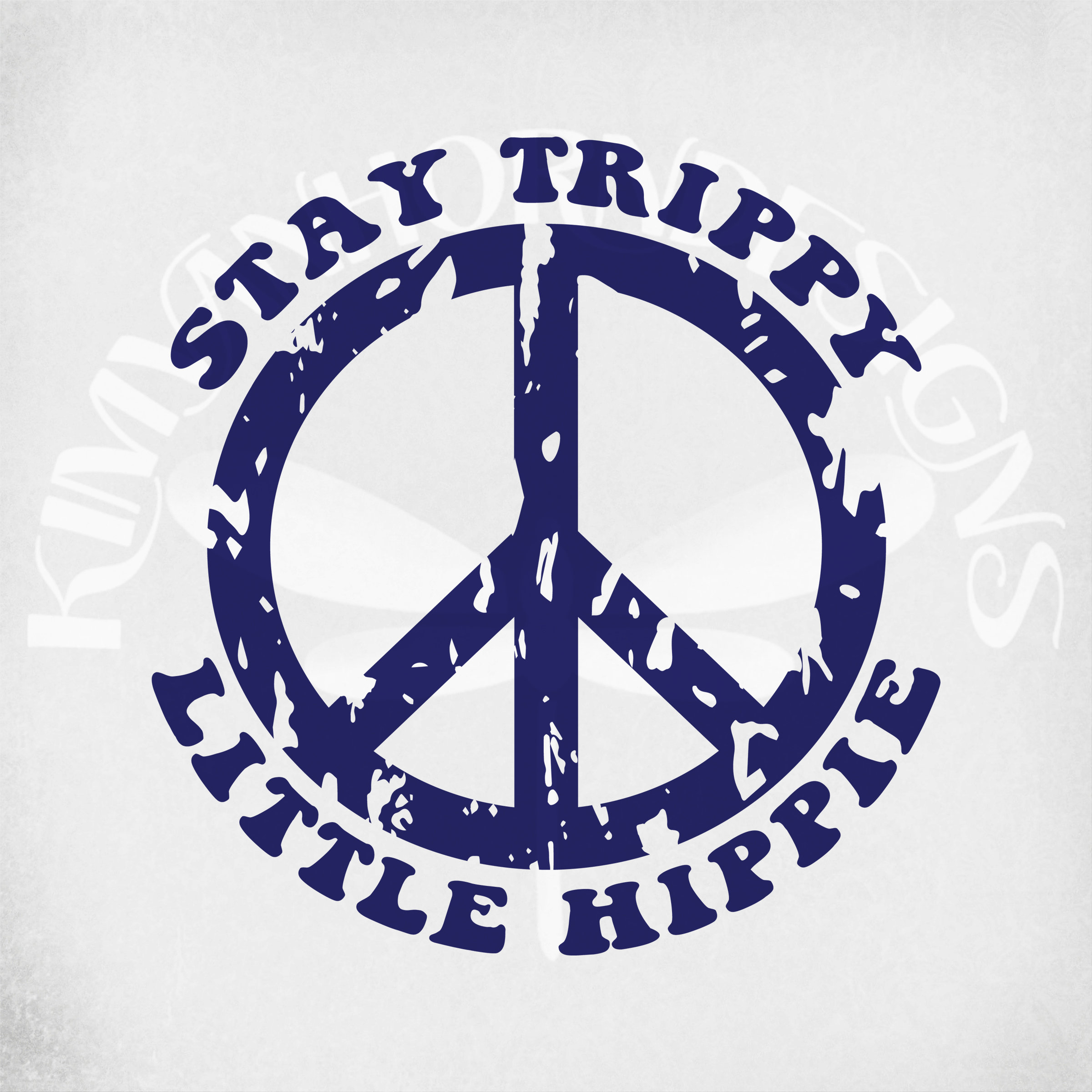 Stay Trippy Little Hippie Svg, Distressed Peace Sign, Boho Svg, Cut ...