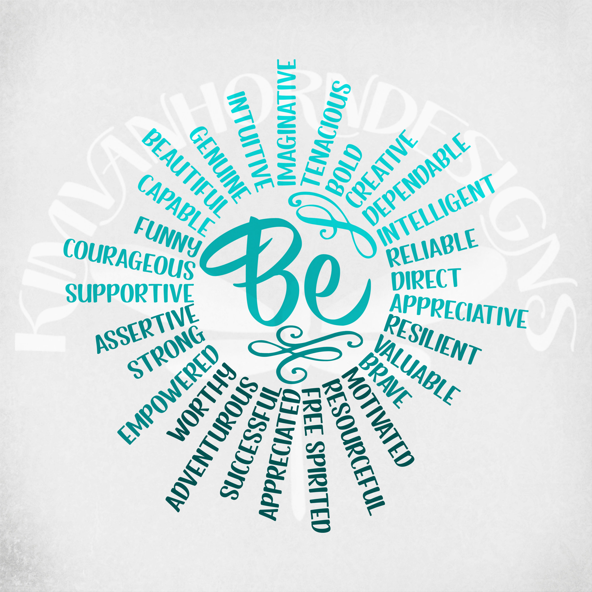 Affirmation Words SVG: Positive Self-esteem, Wall Decor (digital Files ...