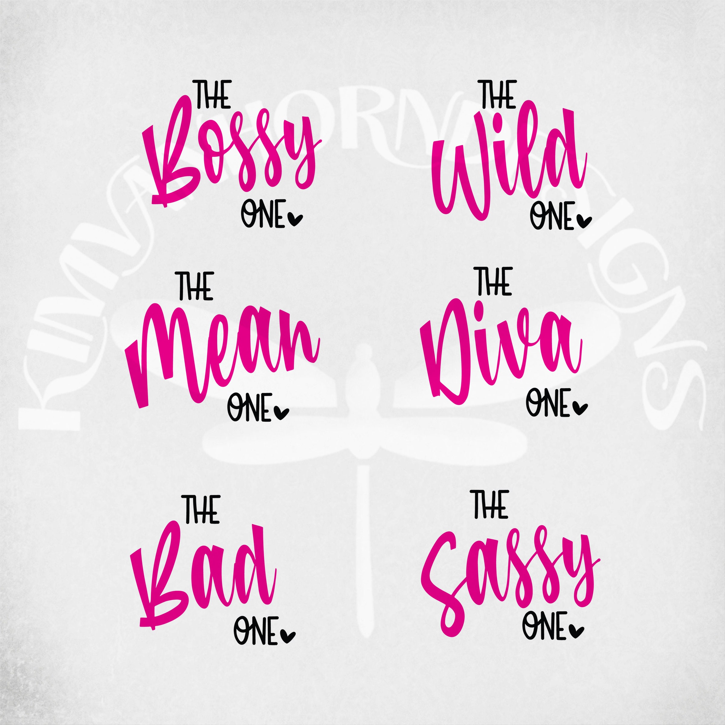 Matching Best Friends Svg and Dxf Cut Files ONLY, the Bossy, Fancy, Emotional, Sassy, Caring ...