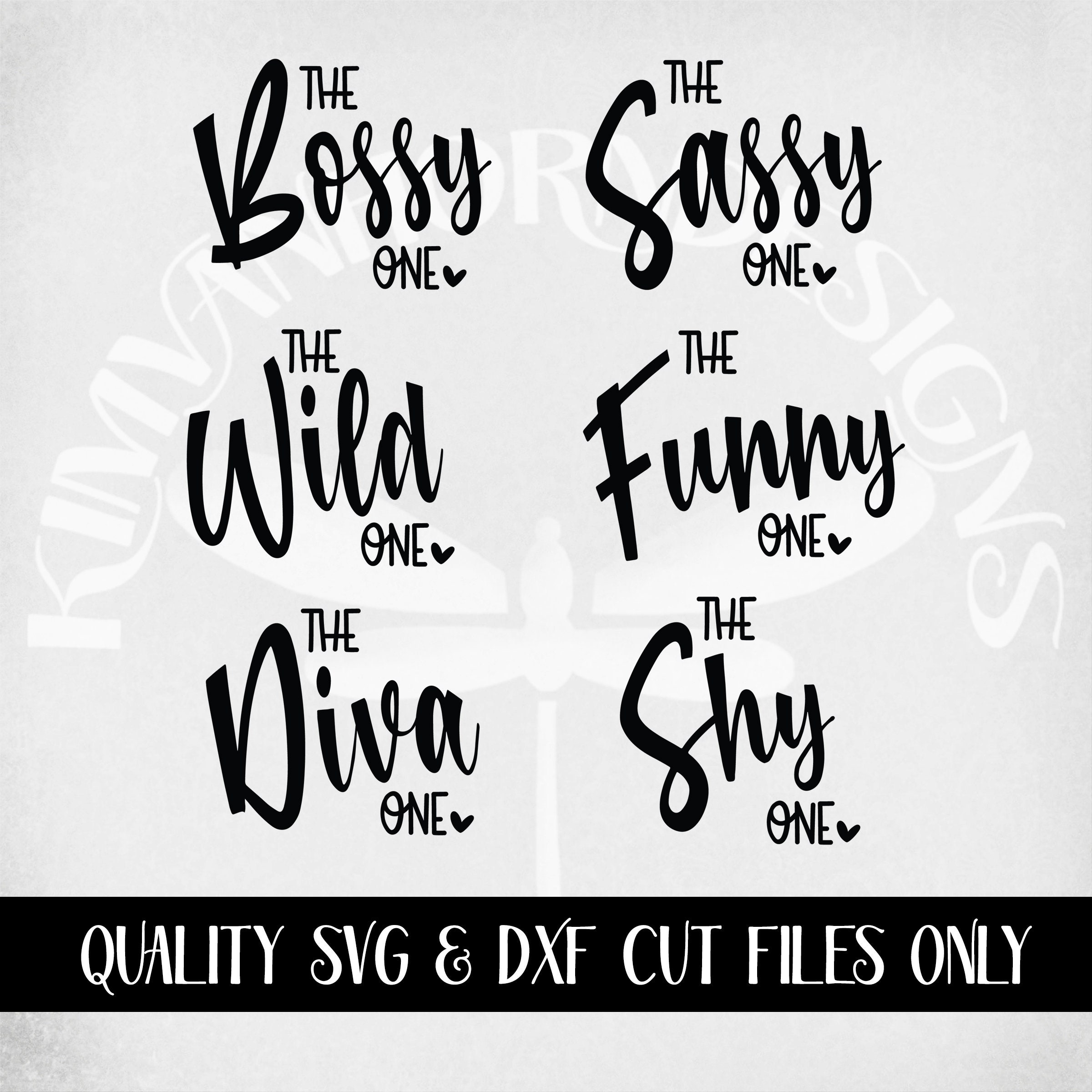 Matching Best Friends Svg and Dxf Cut File Only, the Wild One, the Sassy One, the Bossy One, the ...