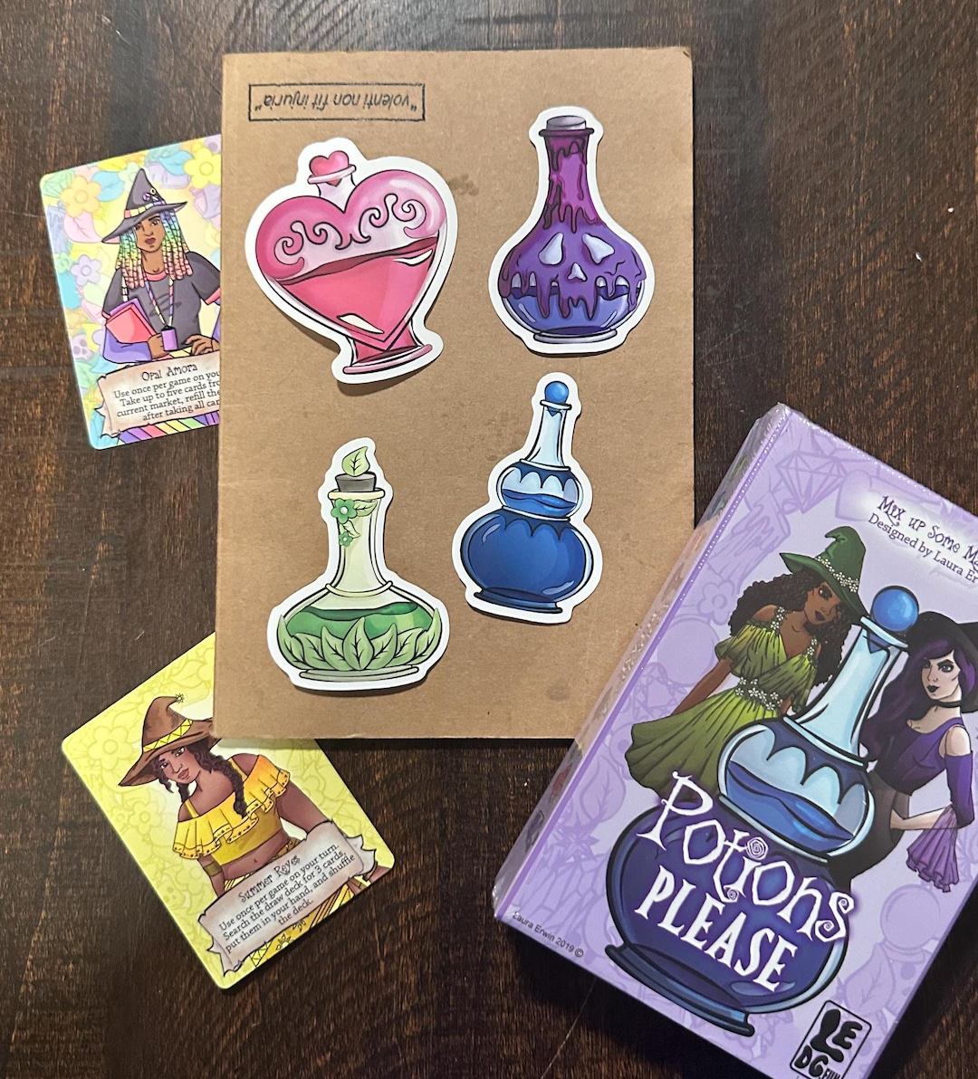 Potions Please Potion Sticker Set, in White and Holographic 3 Inch, Set ...