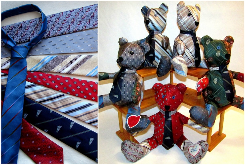 Personalized Memory Bear (made From Ties), Custom Order, Monogrammed - Etsy