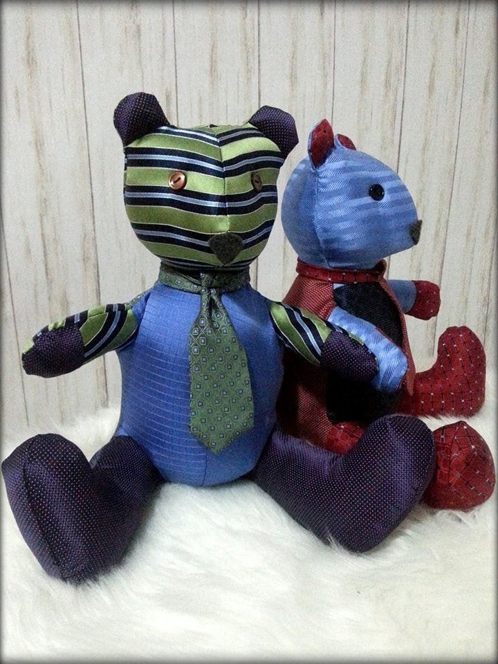 Personalized Memory Bear (made From Ties), Custom Order, Monogrammed - Etsy