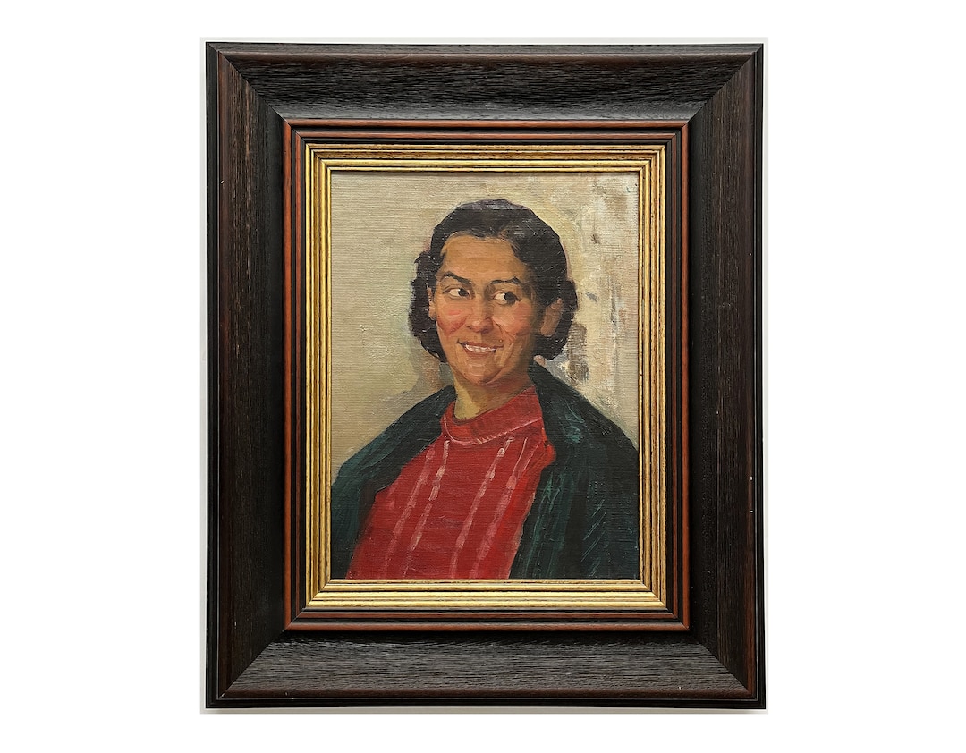 ANTIQUE PORTRAIT PAINTING Mid Century Framed Original Oil - Etsy