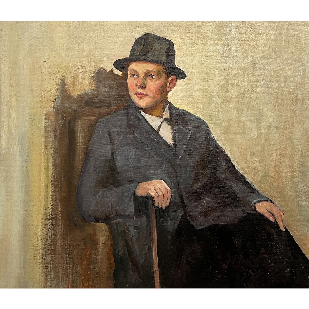 Mid Century Original Oil Painting Antique Portrait of a Man by ...
