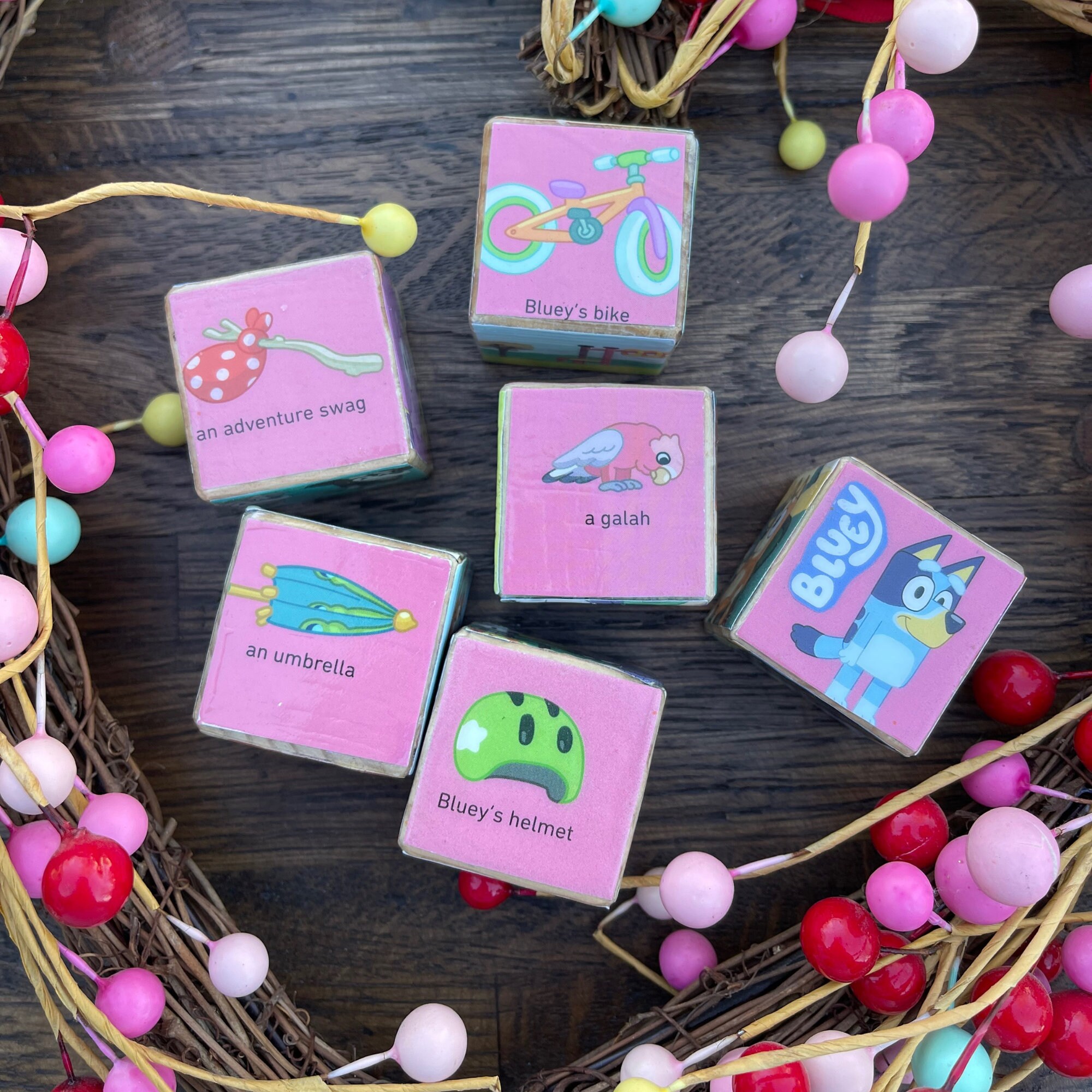 A Set of Six 6 Bluey Wooden Blocks - Etsy