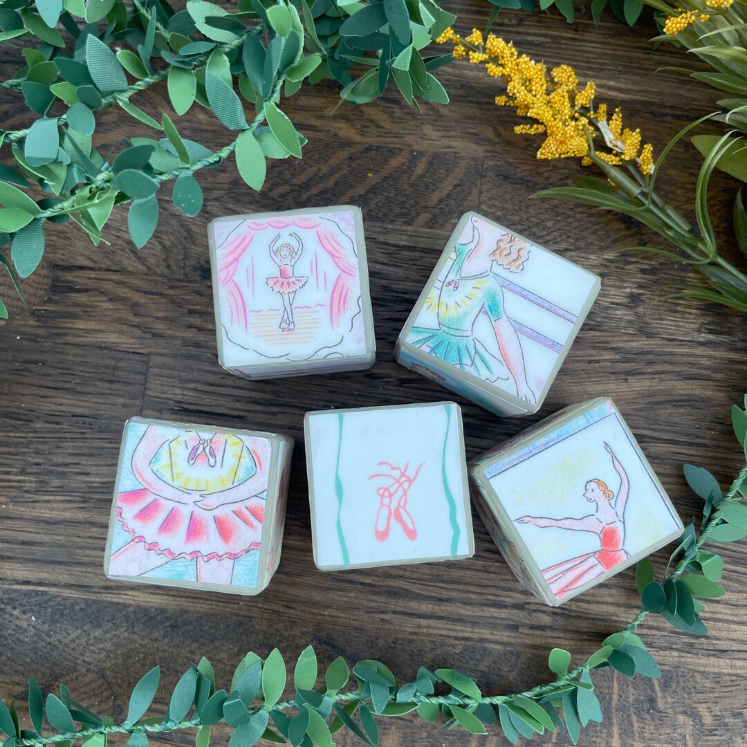 Set of 5 Ballet Wooden Blocks Handmade Nursery Decor - Etsy