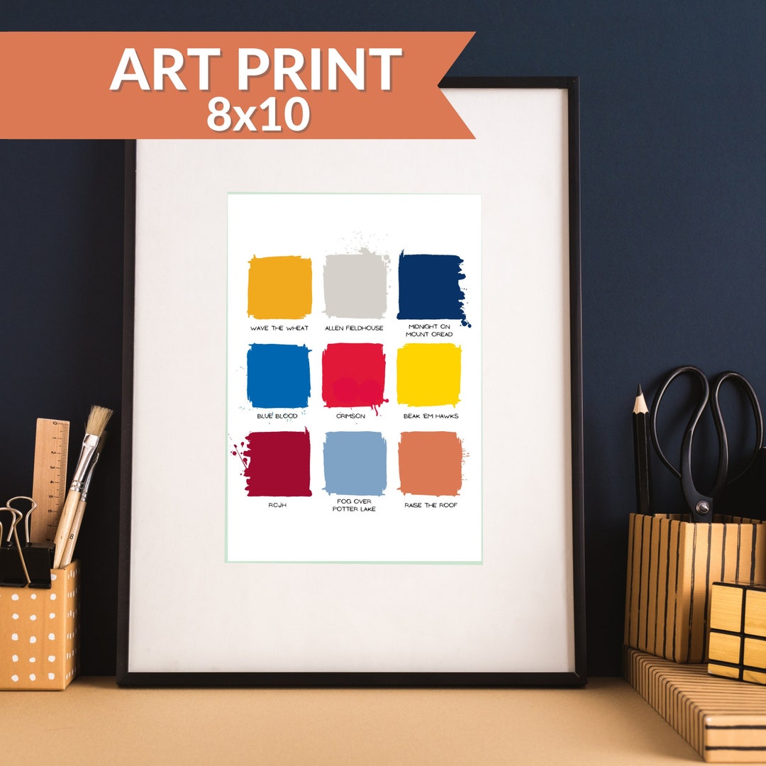 University of Kansas Color Palette Art Print 8x10 - Etsy