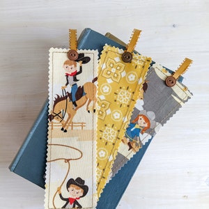 Kids Fabric Bookmark Set, Cowboy Theme, Set of 3 Bookmarks, Unique Gift ...
