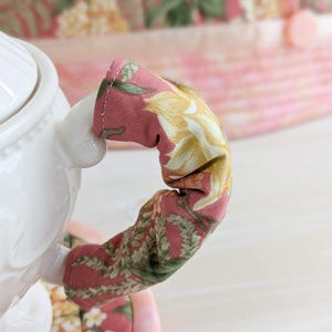 Handmade Quilted Floral Tea Cozy Set, Cottage Chic Kitchen Decor, 3-pc ...