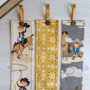 Kids Fabric Bookmark Set, Cowboy Theme, Set of 3 Bookmarks, Unique Gift ...