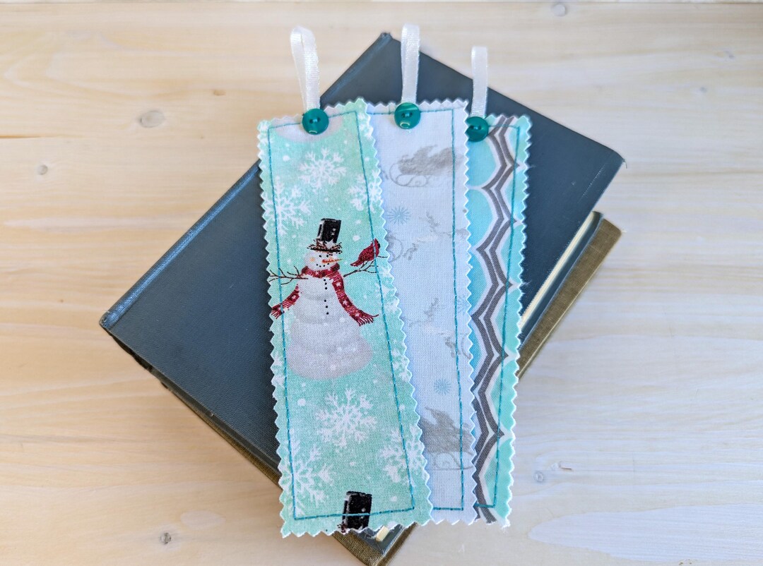Snowman Bookmark Collection, Set of 3 Handmade Winter-themed Bookmarks ...