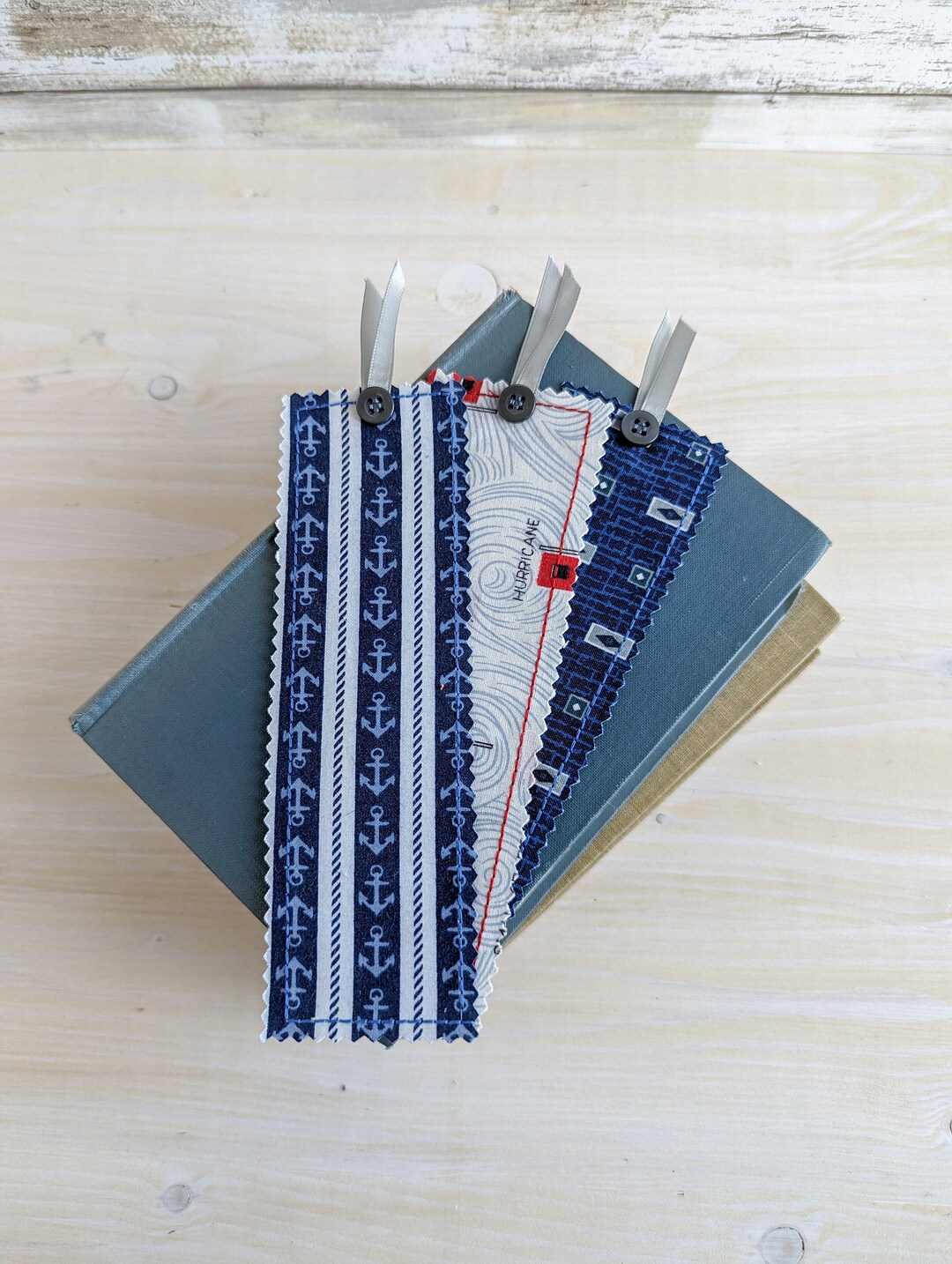 Set of 3 Nautical Inspired Fabric Bookmarks, Sailing Theme Book ...