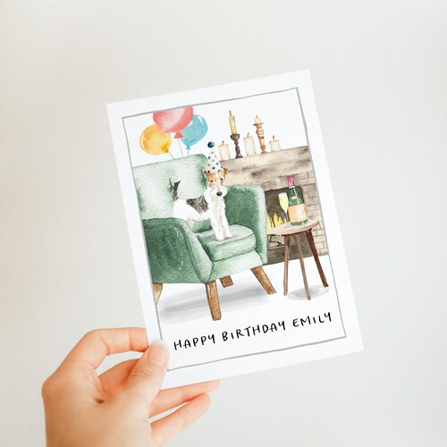 Wire Haired Fox Terrier Birthday Card - Etsy