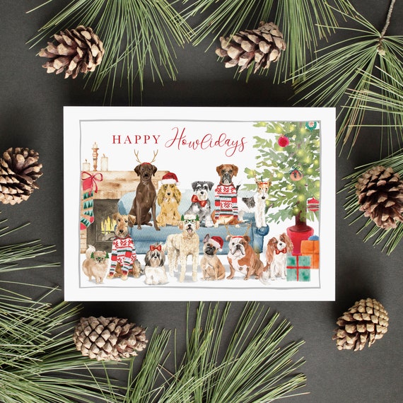 Happy Howlidays Dog Christmas Card Dog Card - Etsy UK