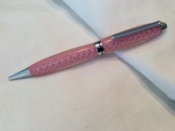 Pink Embossed Leather Pen | Etsy