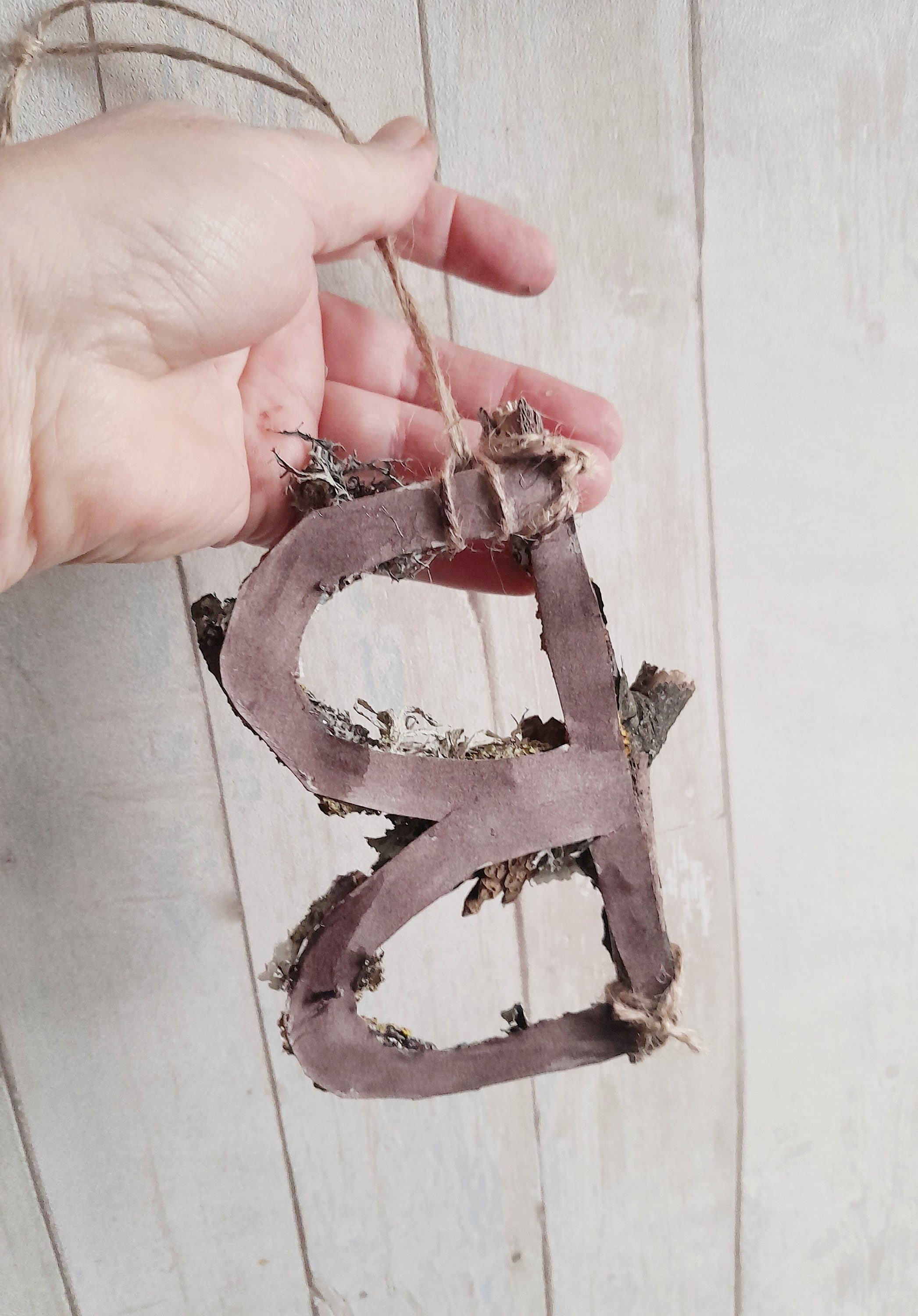 Rustic Twigs Letter Moss Covered and Pinecones Twig Hanging - Etsy