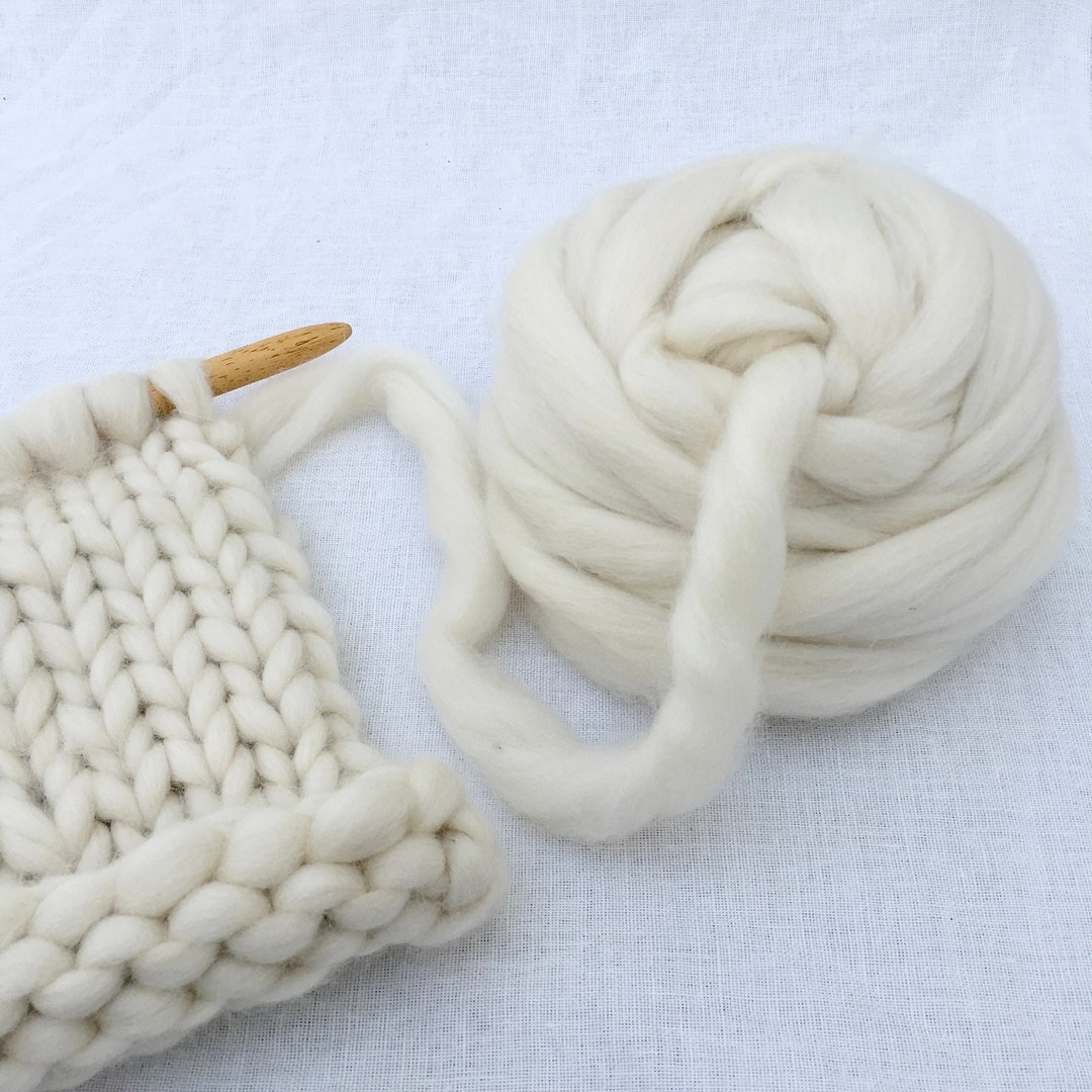 Natural Jumbo Yarn / Unspun Roving British Wool / 100g 20m / - Etsy