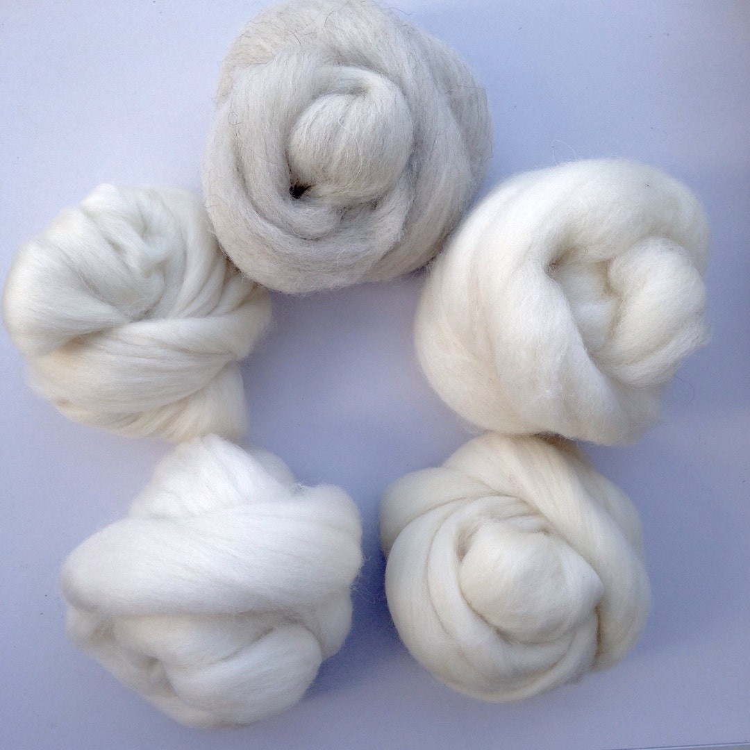 British Wool Tops 150g Sample Pack / Ecru White Cream / Combed - Etsy UK