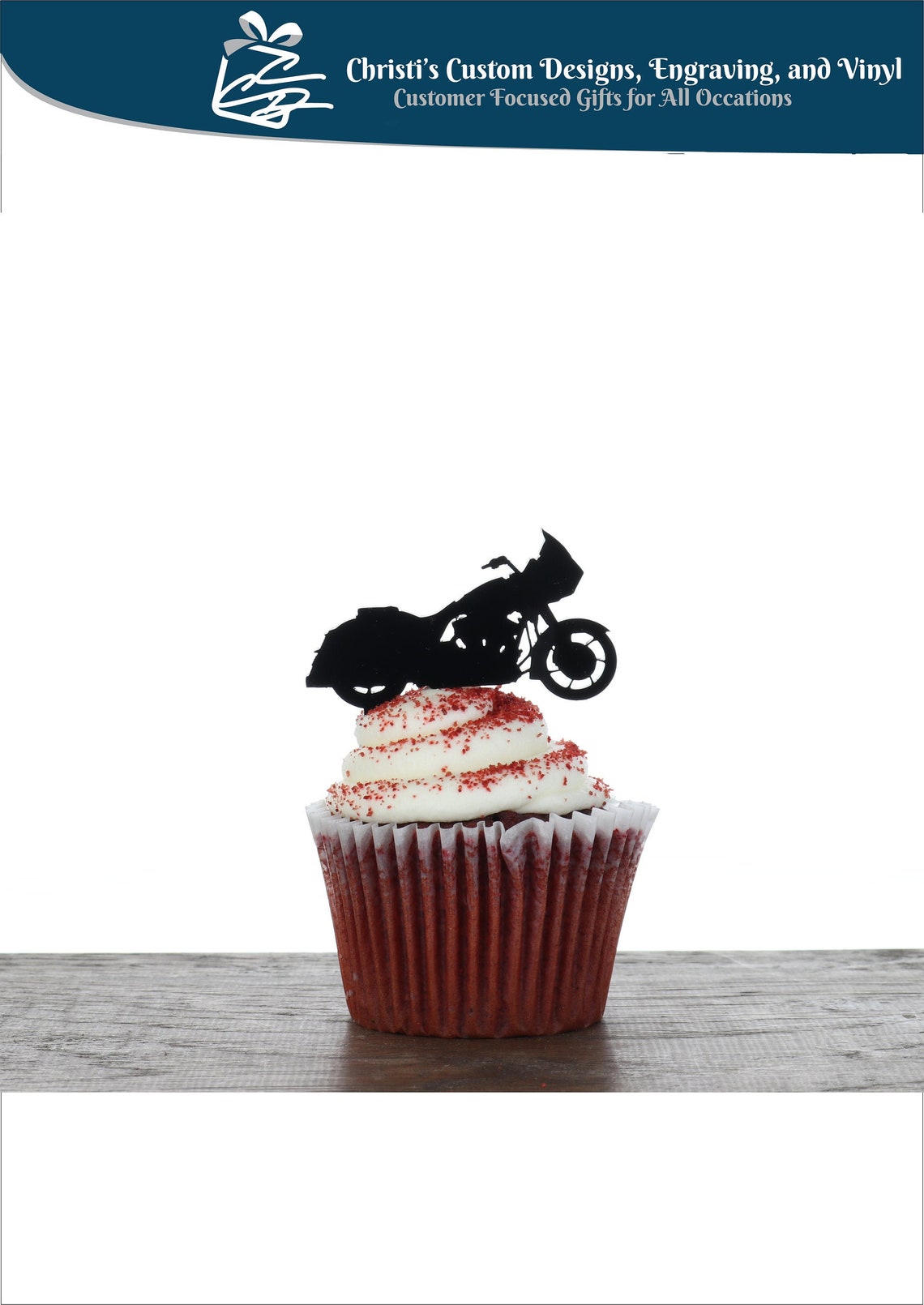 Set of 6 Road Glide Cupcake Toppers Motorcycle Cupcake Pick - Etsy