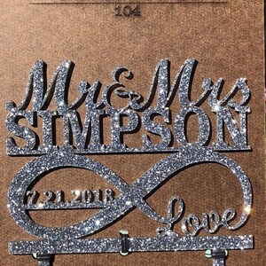 Glitter Infinity Symbol W/ Love Mr and Mrs Personalized | Etsy