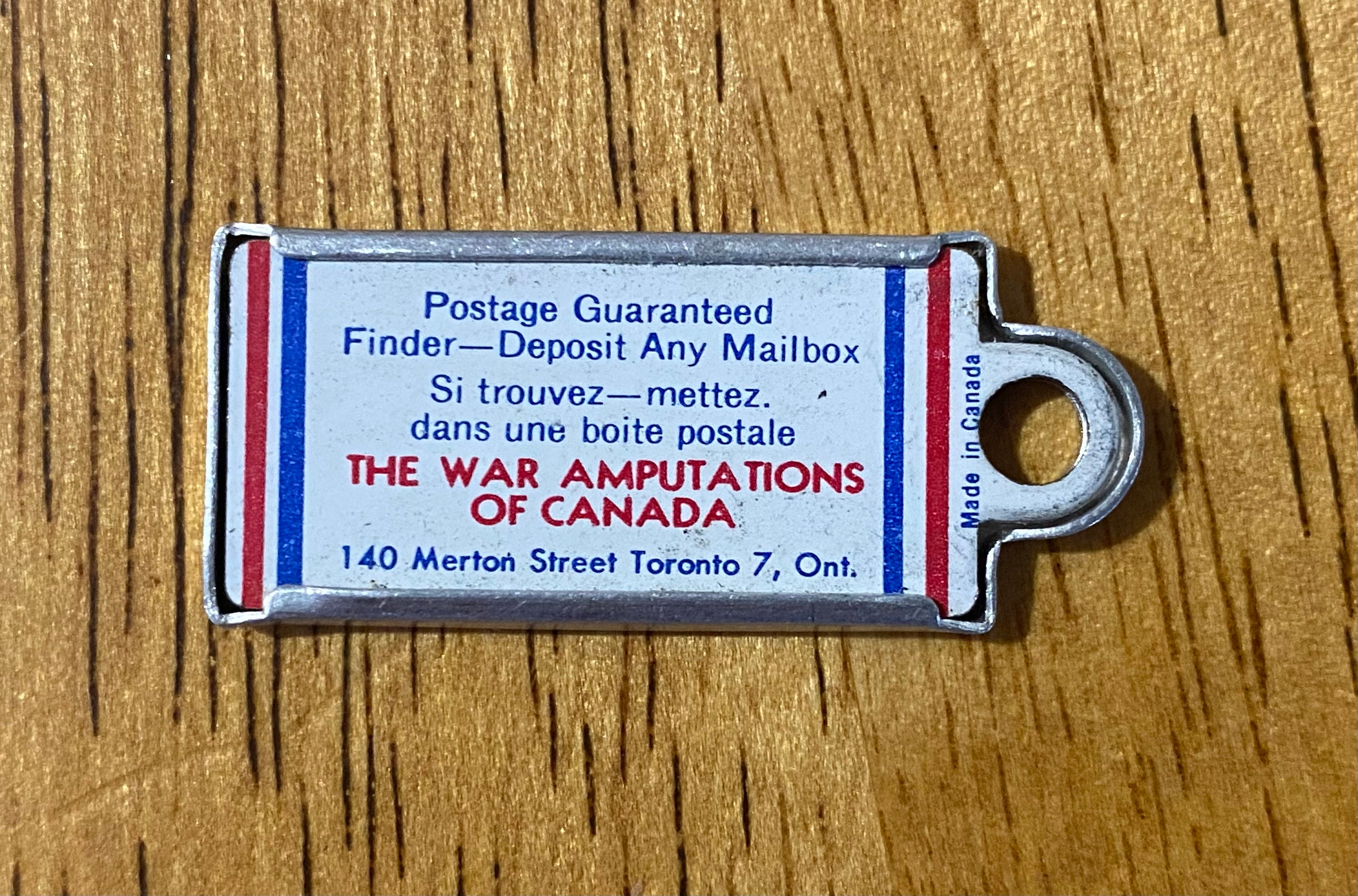 Quebec Registration Key Ring, From 1958 to 1968 the War Amputations of ...