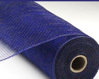 Navy Blue Mesh 10 Inch Navy Blue Royal Blue Foil Deco Mesh - Etsy
