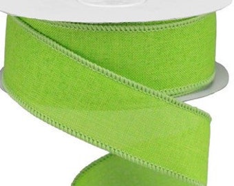 Clover Green Royal Burlap Wired Ribbon, Wired Ribbon, 1.5 X 10 Yard ...