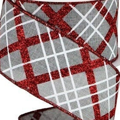 Christmas Wired Ribbon 2.5 Silver Grey Velvet Satin - Etsy