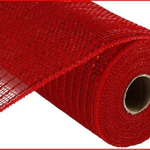 Matte Red With Wide Red Foil Deco Mesh Deco Mesh For Wreaths | Etsy