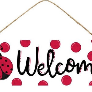 Ladybug Wreath Sign, Polka Dot Ladybug Wreath Sign, Wreath Attachment ...