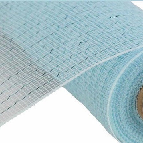 Metallic Mesh Light Blue With Light Blue Foil Deco Mesh | Etsy