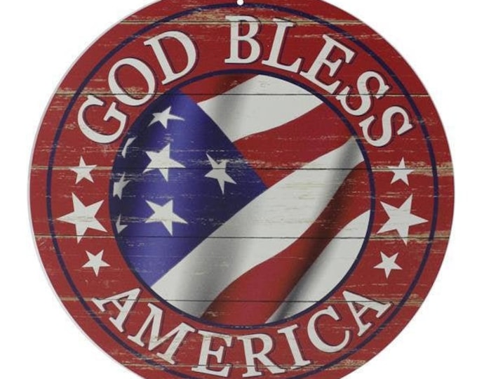 God Bless America 12 Inch Metal Sign Patriotic Sign for - Etsy
