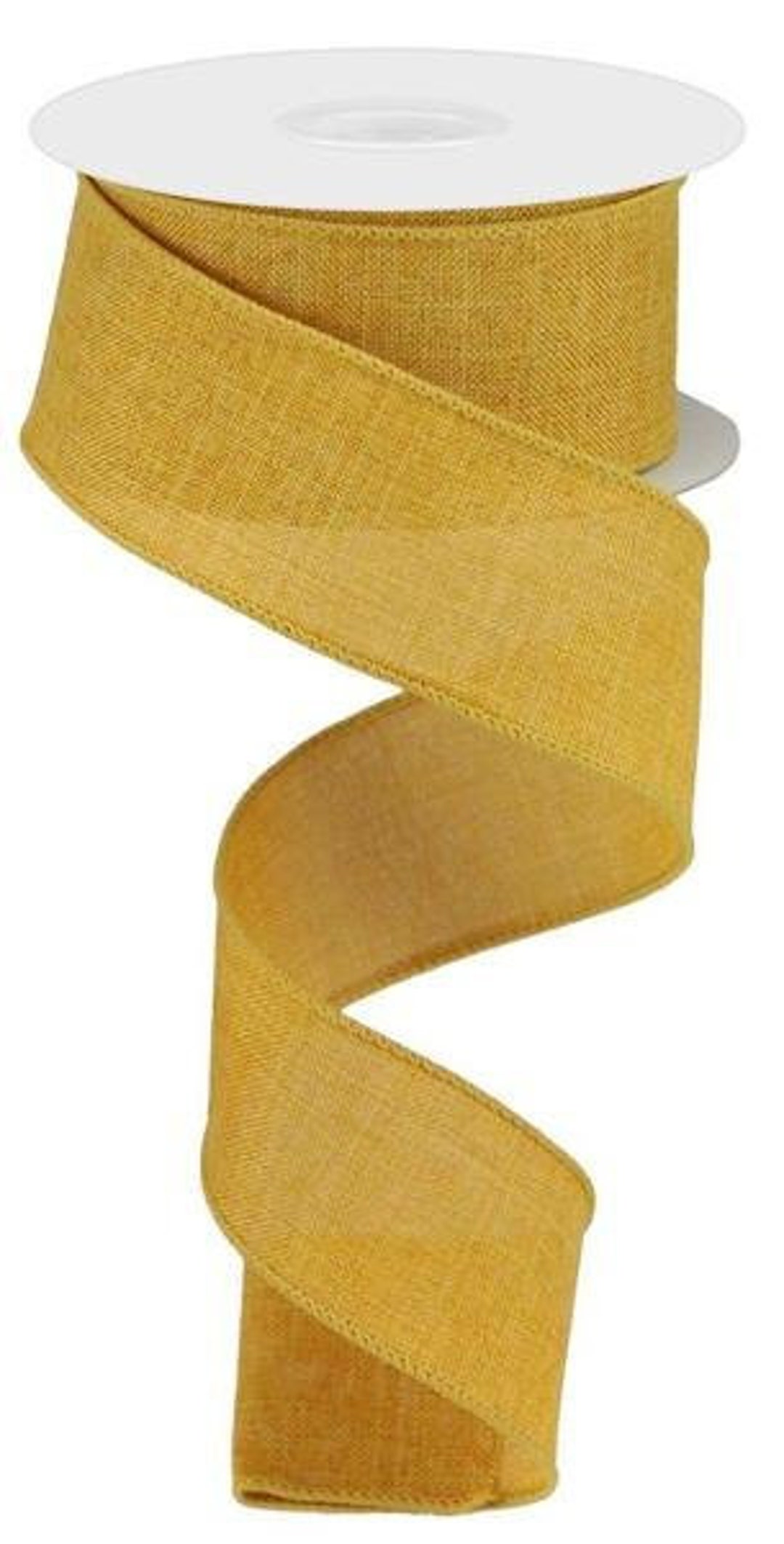 Dark Mustard Royal Burlap Wired Ribbon 1.5" X 10 Yards, Wreath Supplies ...