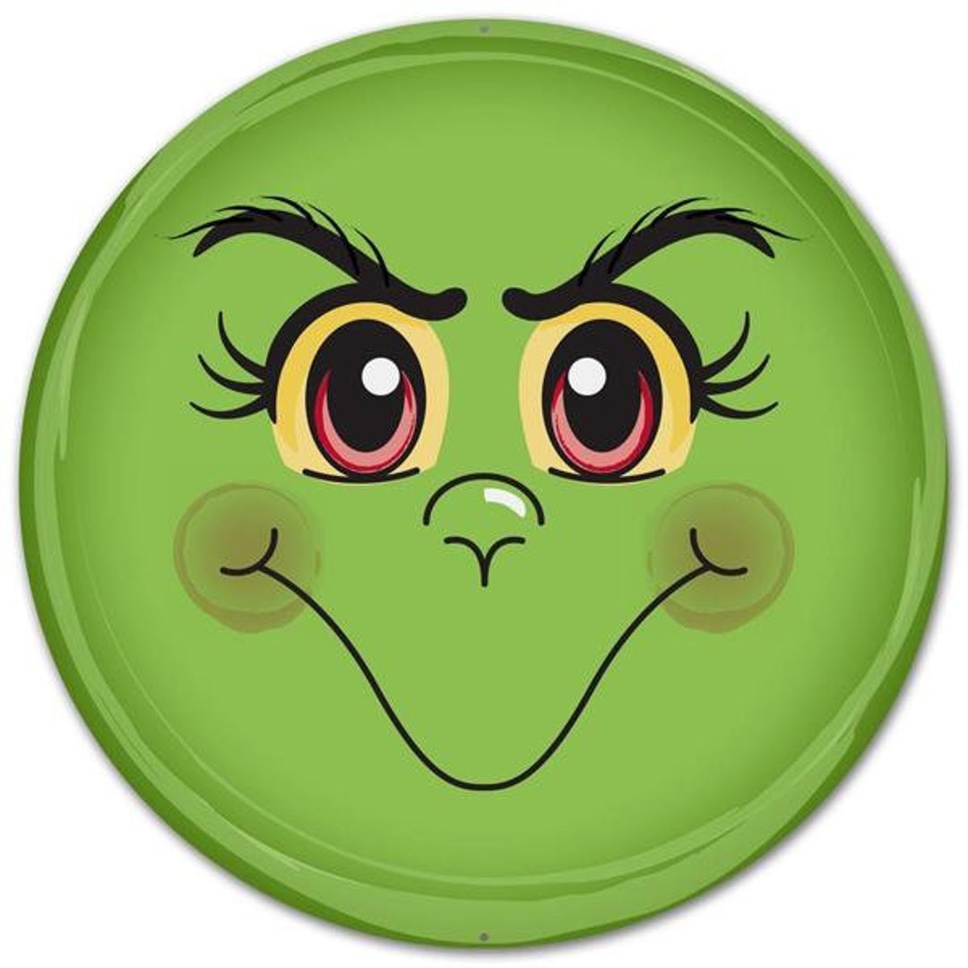 8 Inch Sign Metal Green Face, Green Face Christmas Sign for Wreath, 12 ...