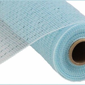 Metallic Mesh Light Blue With Light Blue Foil, Deco Mesh, Light Blue ...
