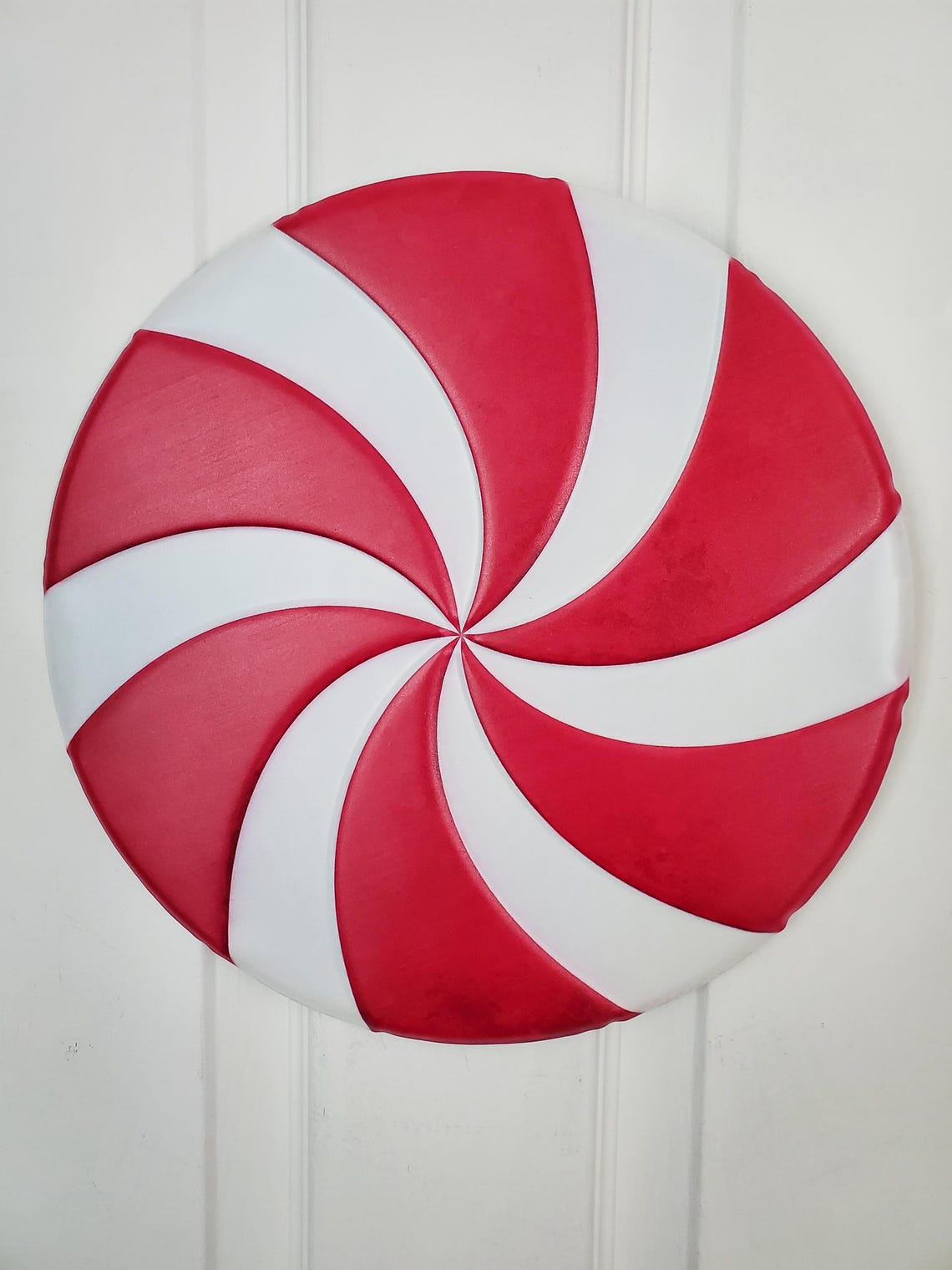 Red/white Peppermint Embossed Metal Sign 12 Inch, Wreath Metal Sign ...