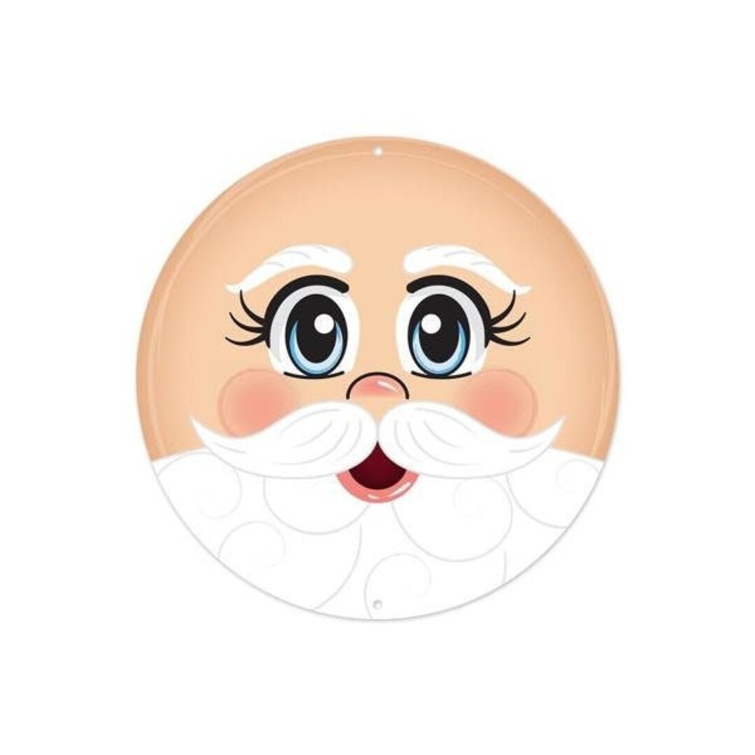 8 Inch Santa Face Metal Wreath Sign, Santa Christmas Sign, Christmas ...