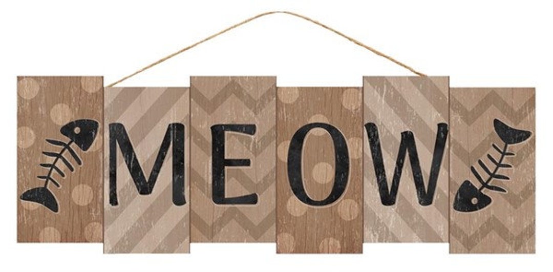 Cat Sign, Meow Block Cat Sign, Cat Sign for Wreath, Pet Sign, Cat ...