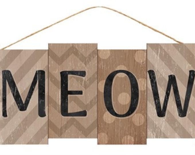 Cat Sign, Meow Block Cat Sign, Cat Sign for Wreath, Pet Sign, Cat ...