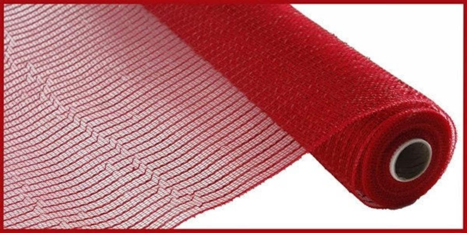 Red Wide Foil Deco Mesh 10 Inch Red Deco Mesh Wreath - Etsy