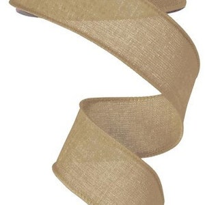 Beige Royal Burlap Wired Ribbon 1.5" X 10 Yards, Wreath Ribbon, Wreath ...