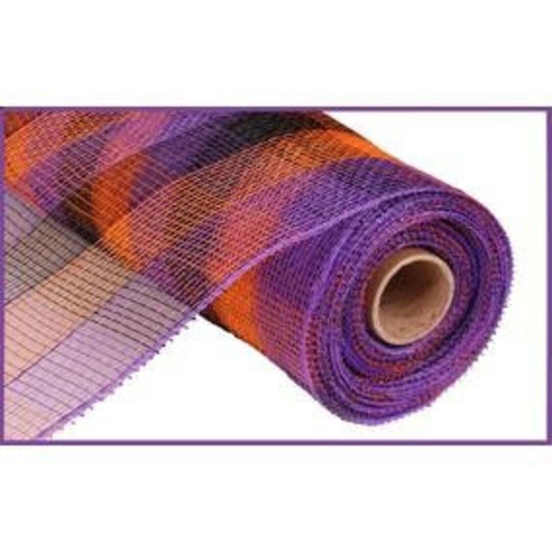 Halloween Foil Small Plaid Deco Mesh Black/orange/purple, Deco Mesh for ...